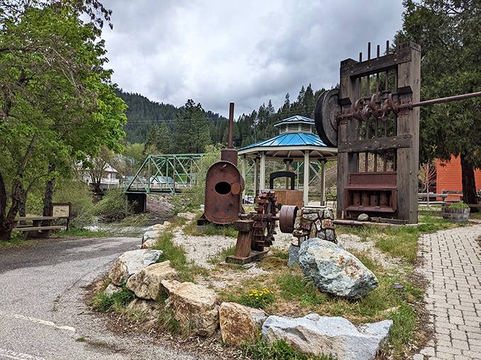 Mining equipment that once extracted fortunes now extracts fascination, standing as rusty sentinels to Downieville's boom days when gold fever ran hotter than a prospector's skillet.