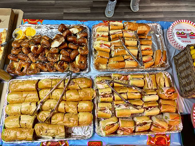 Sandwich architecture that would make Frank Lloyd Wright jealous. These hoagies aren't just lunch—they're an engineering marvel.