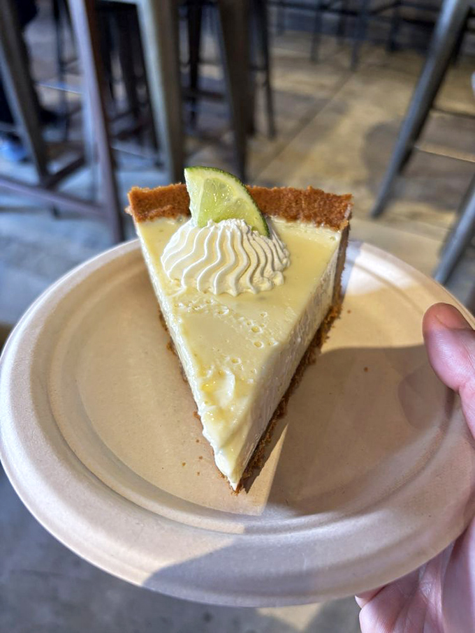 Key lime pie that strikes the perfect balance between tart and sweet—like finding the last parking spot in downtown LA.