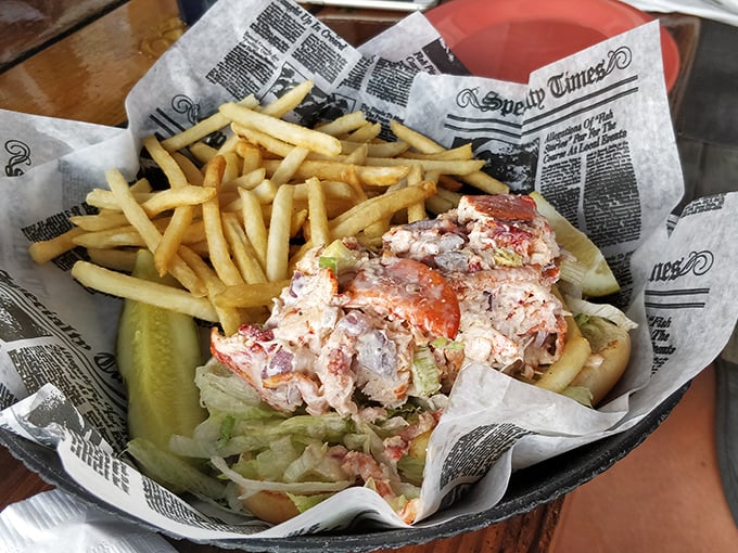 This isn't just a lobster roll – it's a seafood celebration on a bun, where every bite delivers a taste of the ocean.