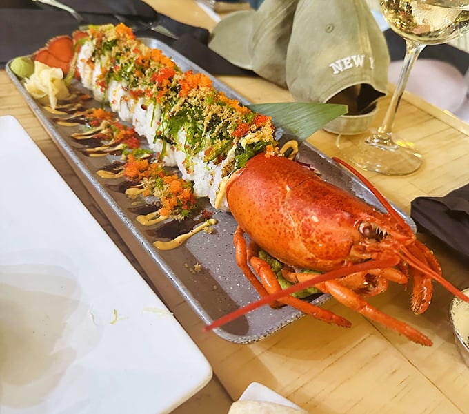 This isn't just sushi with a lobster twist—it's edible artwork that makes your standard California roll look like child's play.