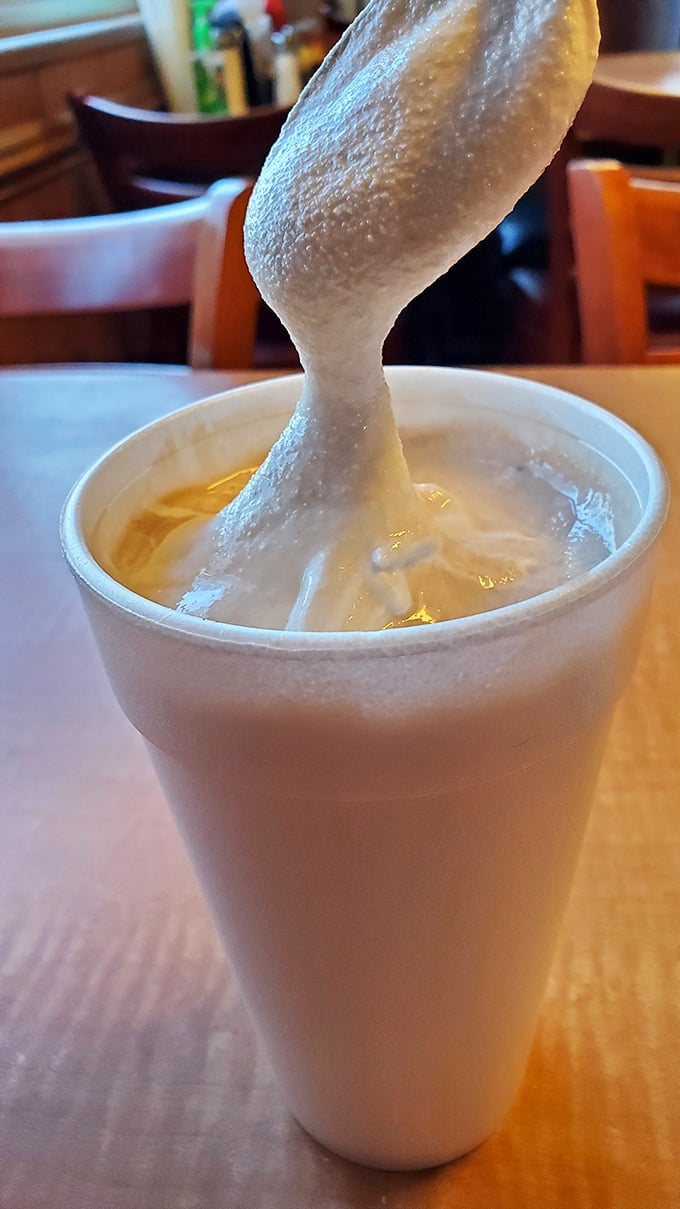Thick enough to bend spoons and challenge straws. This isn't just a milkshake—it's a commitment to dairy excellence that rewards your patience.