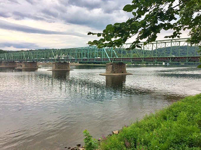 This sturdy bridge connects two states and countless memories across the flowing Delaware waters.