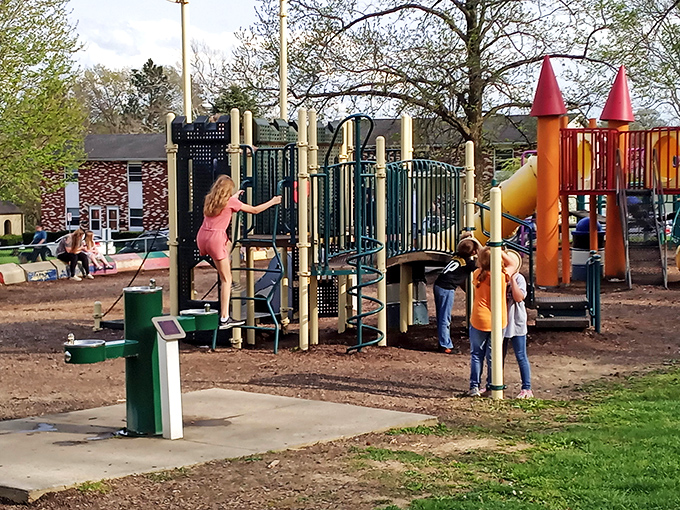 Modern playground equipment brings families together in Cambridge's well-maintained parks, where children's laughter costs nothing but creates memories worth everything.