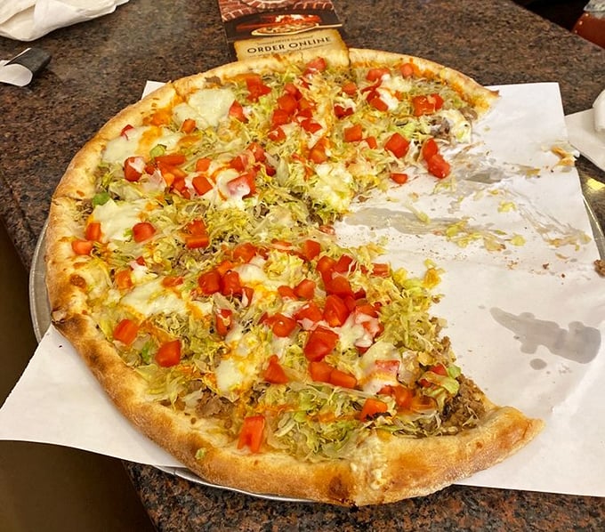 This isn't just pizza—it's edible art. The crisp crust, vibrant toppings, and perfect cheese pull would make even New Yorkers nod in respect.