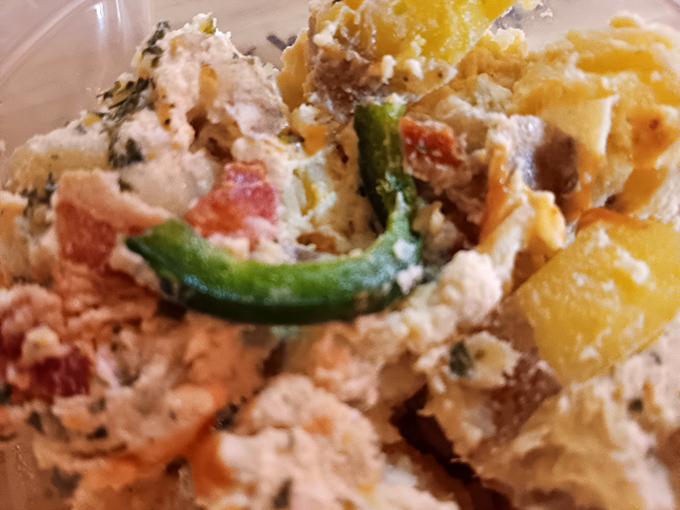 This potato salad looks like comfort food royalty, creamy and inviting as a warm Texas hug.