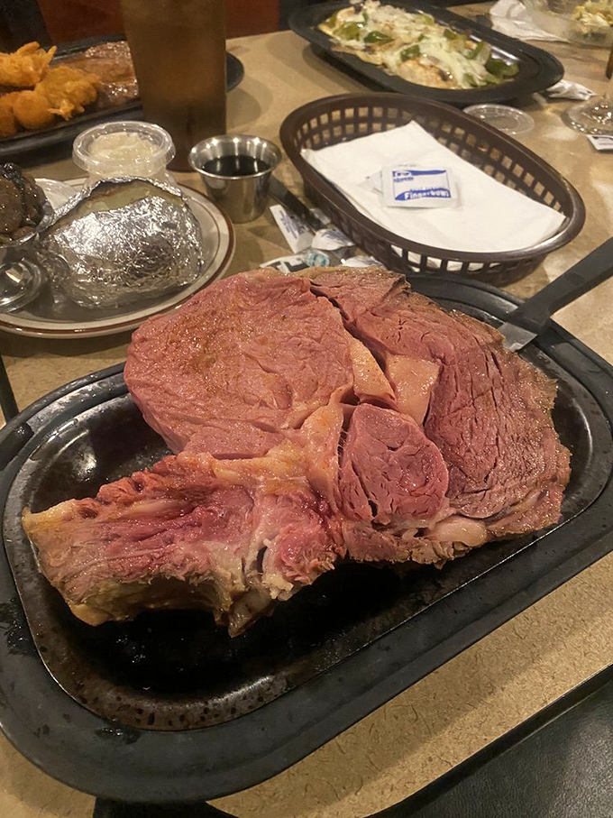 Behold the crown jewel: prime rib so perfectly pink it makes Valentine's Day look underdressed and ordinary.