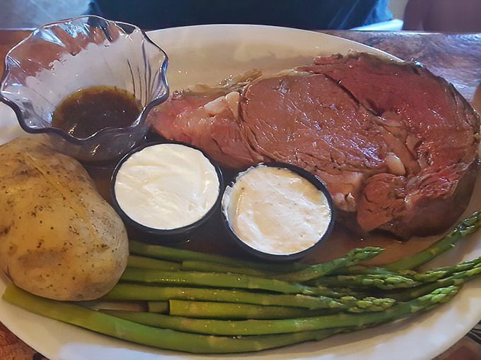 Prime rib that doesn't need a filter or fancy lighting—just a knife, fork, and your undivided attention. The au jus is practically liquid gold.