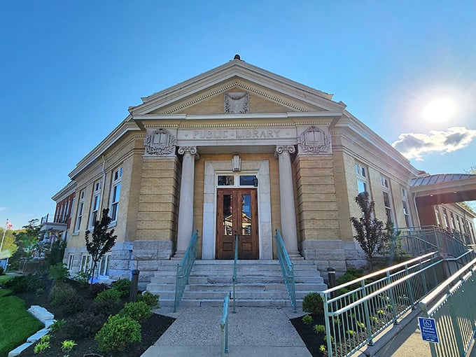 This stately public building with its classical columns isn't just architectural eye candy—it's a community cornerstone where knowledge and history converge.