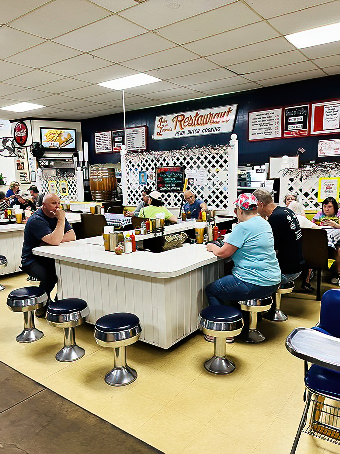 Grab a counter seat at Jake and Leona’s Restaurant, where Pennsylvania Dutch cooking and local gossip are served in equal measure.