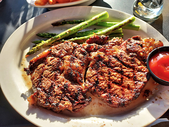 Not all heroes wear capes; some arrive on white plates with perfect grill marks. This ribeye doesn't need a filter—or a sauce.