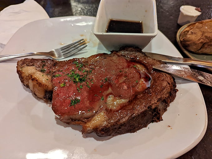 A perfectly cooked steak that doesn't need a filter or fancy lighting—just your undivided attention and possibly a moment of respectful silence.