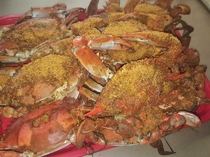 Behold the Mount Everest of Maryland tradition – enough Old Bay here to make your sinuses sing hallelujah.