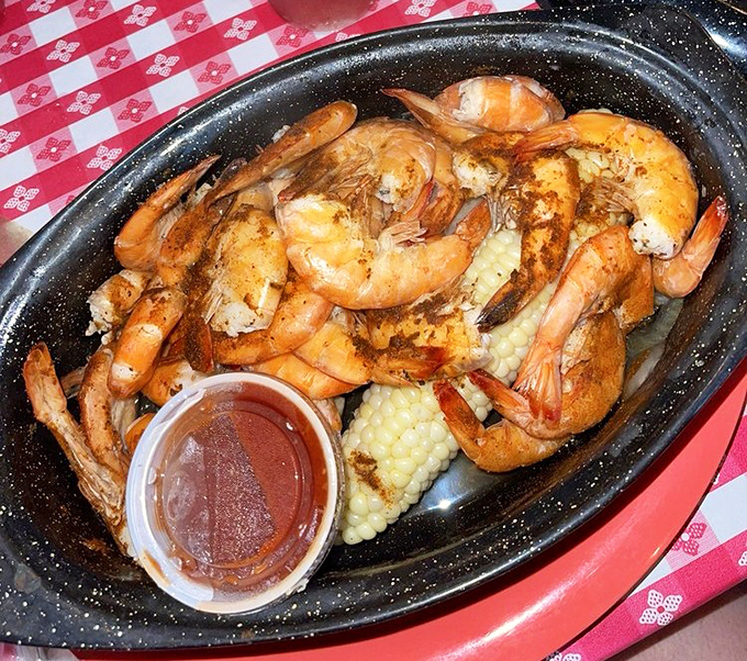 These aren't your dainty cocktail shrimp that taste like they've been swimming in chlorine. These plump beauties are seasoned to perfection—worth getting your fingers dirty for.