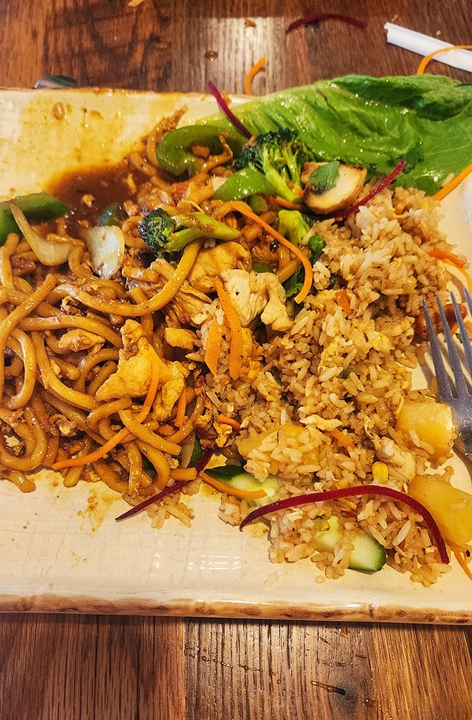 Noodles that dance with vegetables and protein in perfect harmony—this isn't just dinner, it's a choreographed masterpiece of textures and flavors.