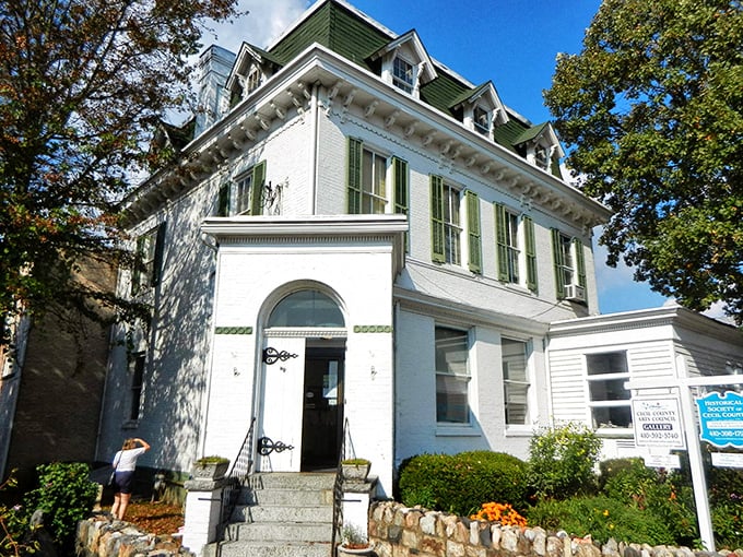 This stately white building houses the Historical Society of Cecil County, where Elkton's past is preserved with more care than grandma's china.