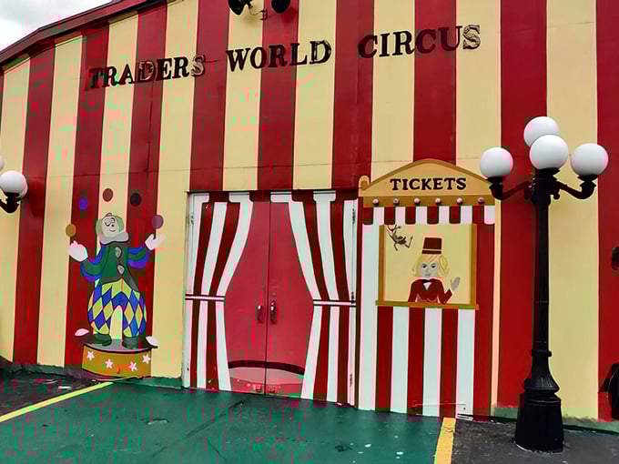 Step right up to the Traders World Circus area, where the red and yellow stripes promise the greatest show on earth—or at least in Lebanon, Ohio.