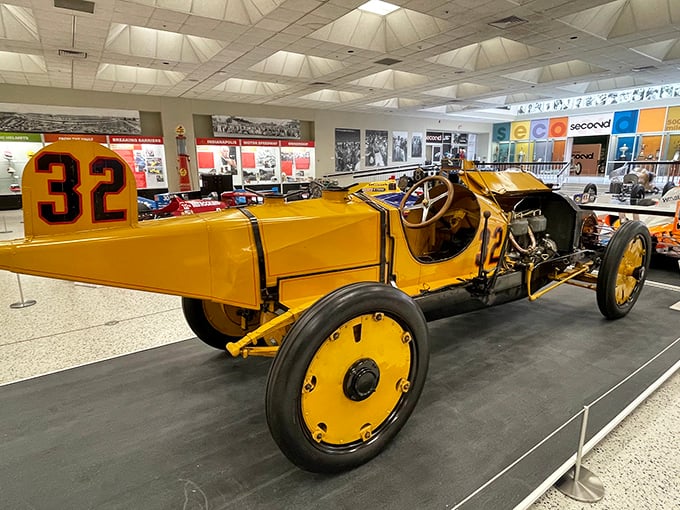 This sunshine-yellow vintage racer #32 looks like something Wile E. Coyote would order from ACME to catch the Road Runner—except this beauty actually worked!