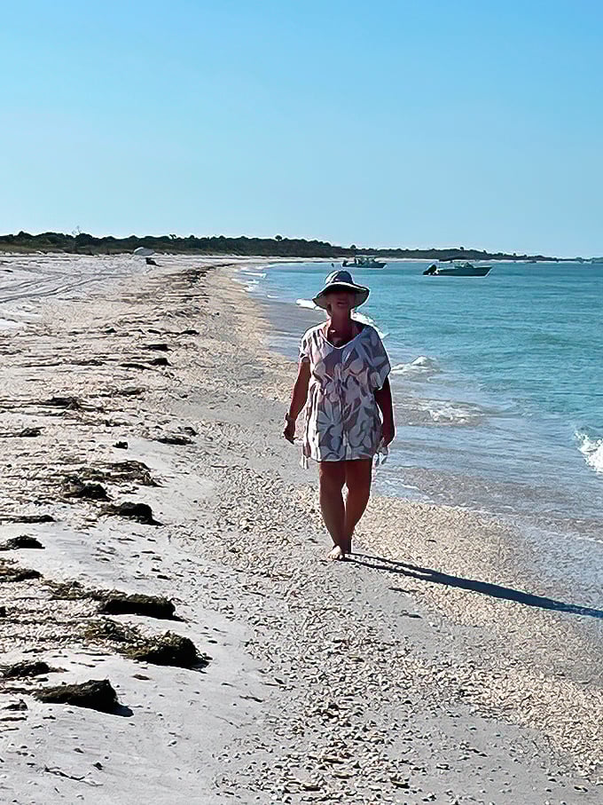 Beach strolling in its purest form. No boardwalks, no vendors, no distractions – just you, the Gulf, and endless possibilities.