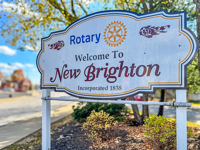 The welcome sign says it all—established 1838, but the warmth of the greeting feels timeless. Small towns do hellos better.