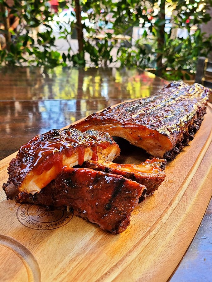 These ribs don't just fall off the bone—they practically leap into your mouth with a perfect bark that's worth the drive from anywhere in California.