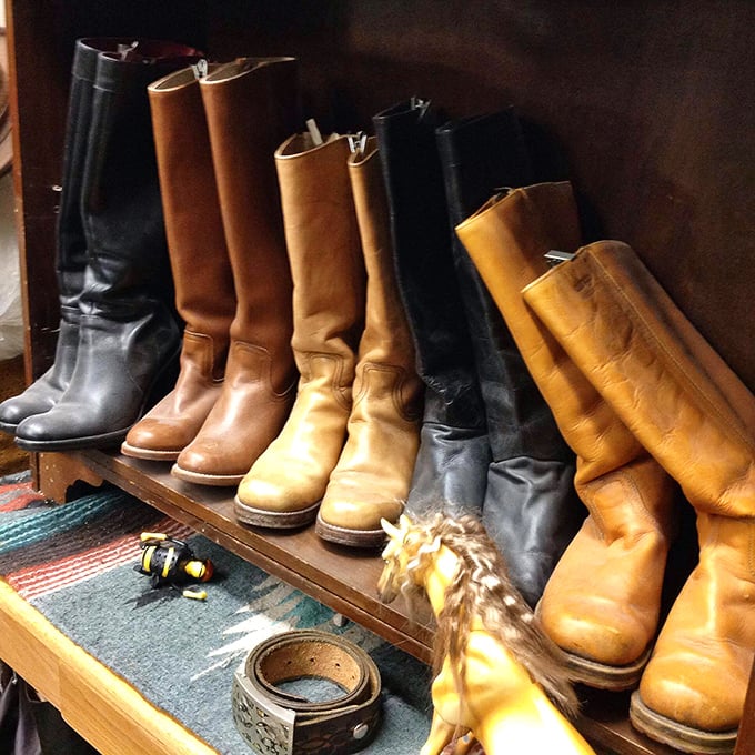 These well-worn boots have walked countless miles and could probably tell stories better than most people you know.