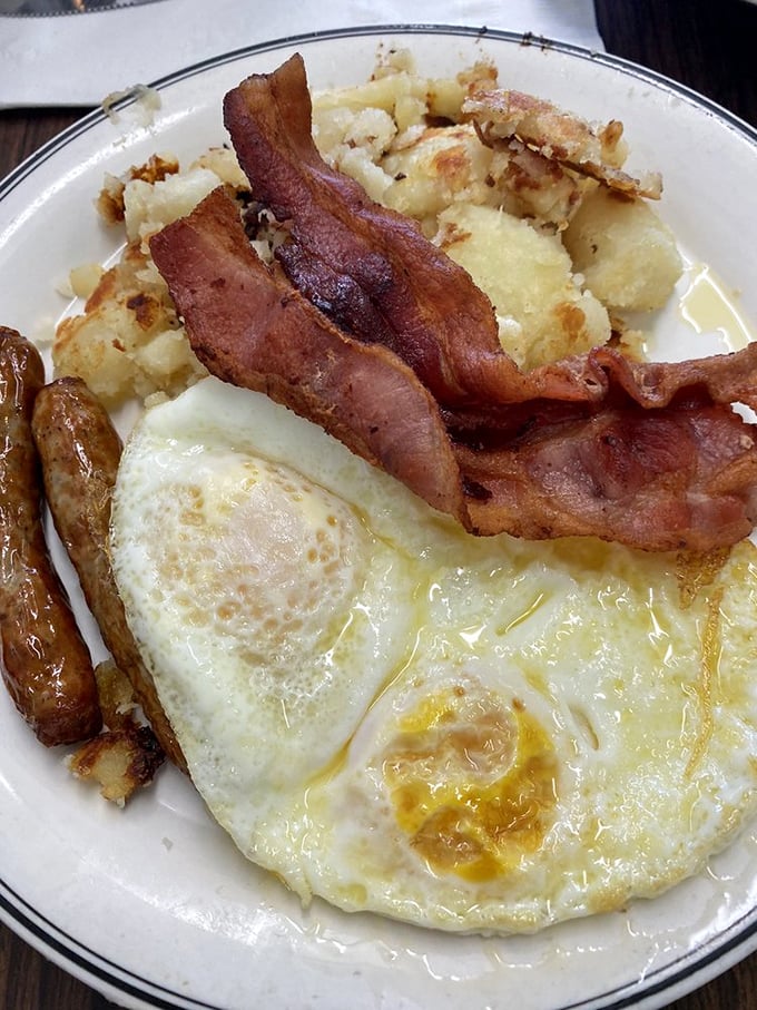 Behold the breakfast plate that could make a grown person weep tears of pure, unadulterated joy.