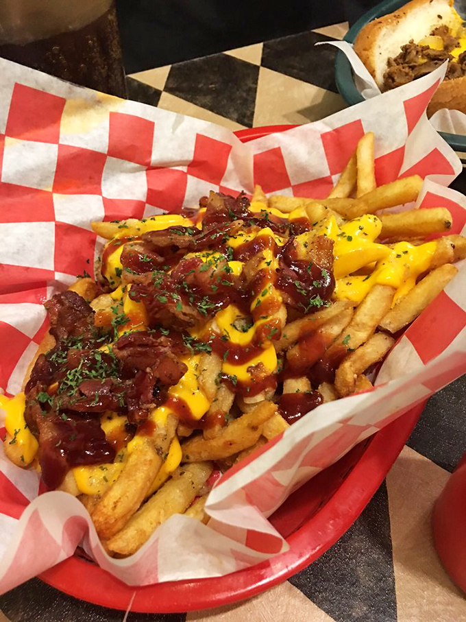 These aren't your average cheese fries—they're a golden, gooey masterpiece. The bacon and cheese create a symphony that Mozart would have composed if he'd been a chef.