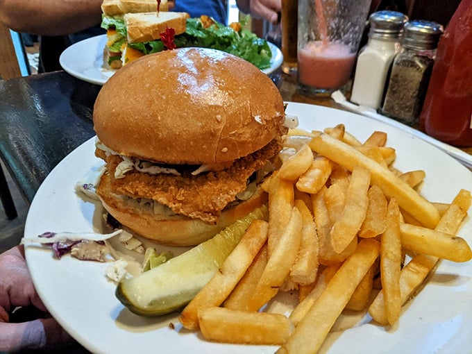 Golden perfection meets crispy satisfaction in this chicken sandwich that could make Colonel Sanders weep with envy.