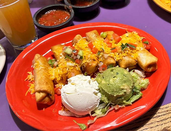 Golden perfection meets fresh guacamole – these chimichangas could make a grown person weep with joy.