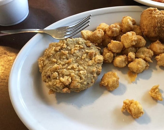 Behold the holy grail of crab cakes – more crab than cake, golden-crisp exterior, and not a superfluous ingredient in sight. Simplicity at its most delicious.