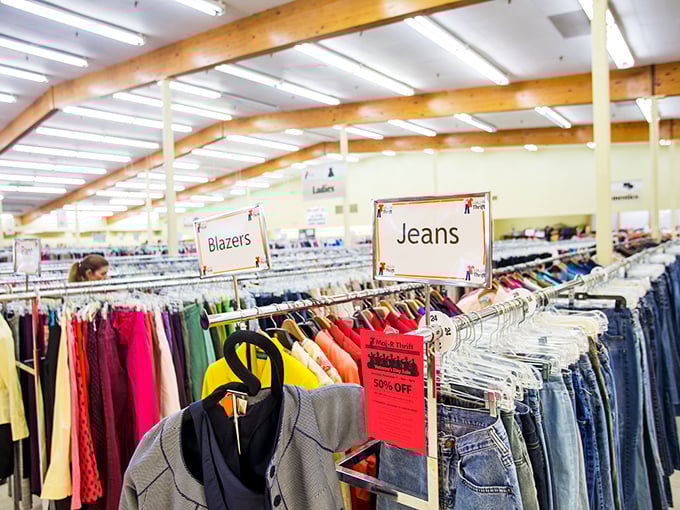 Organization meets opportunity in the clothing section. Those blazers and jeans aren't just garments—they're stories waiting for new chapters.