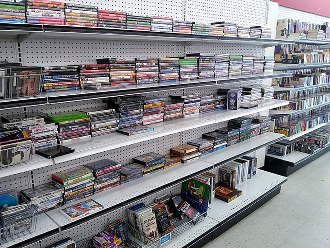 Movies and music from every era create a nostalgic library where entertainment history lives on.