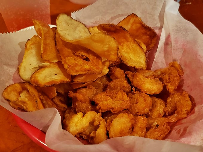 Golden-battered shrimp that snap with each bite – the kind that make you wonder why you ever eat anything else.