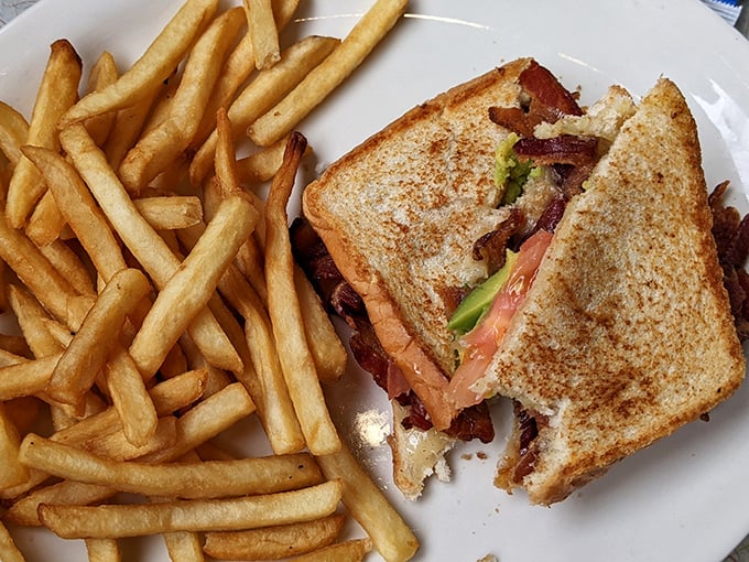 The BLT at Arcade isn't just a sandwich, it's architecture—a perfectly balanced structure of crispy, creamy, and fresh that makes other lunches look like amateur hour.