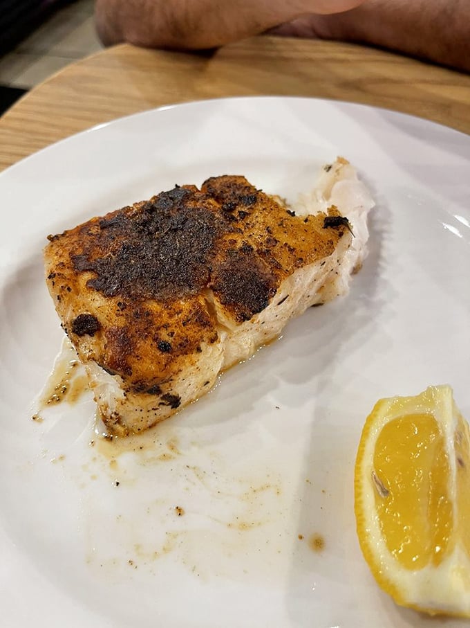 Blackened to perfection with a squeeze of lemon standing by. When fish is this fresh, simplicity isn't just a virtue—it's the only sensible approach.
