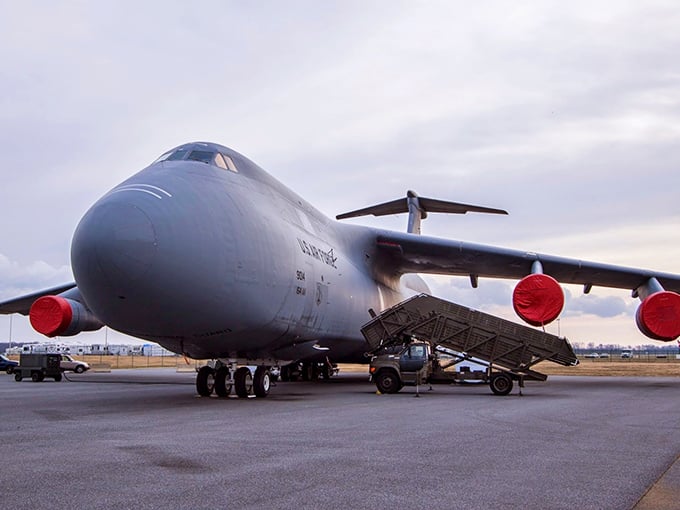 The C-5 Galaxy – so massive it makes you wonder if clouds get out of its way rather than the other way around.