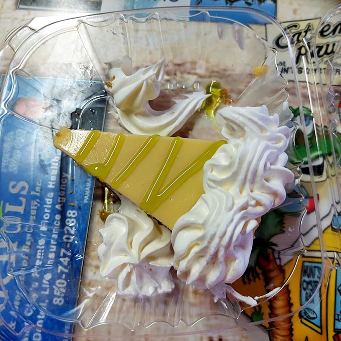 Key lime pie that strikes the perfect balance between tart and sweet—a slice of Florida sunshine that makes you consider ordering a second before finishing the first.