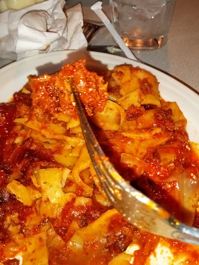 Lasagna that doesn't need a filter—layers of pasta, sauce, and cheese in perfect harmony, like the Beatles of Italian cuisine if the Beatles were deliciously saucy.