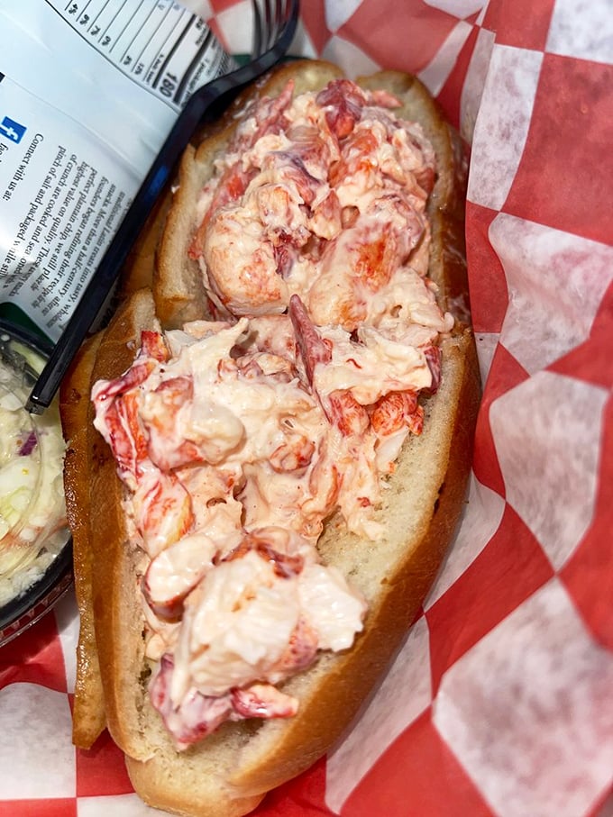 The lobster roll that launched a thousand road trips. Chunks of sweet Maine lobster barely contained by a perfectly toasted bun.