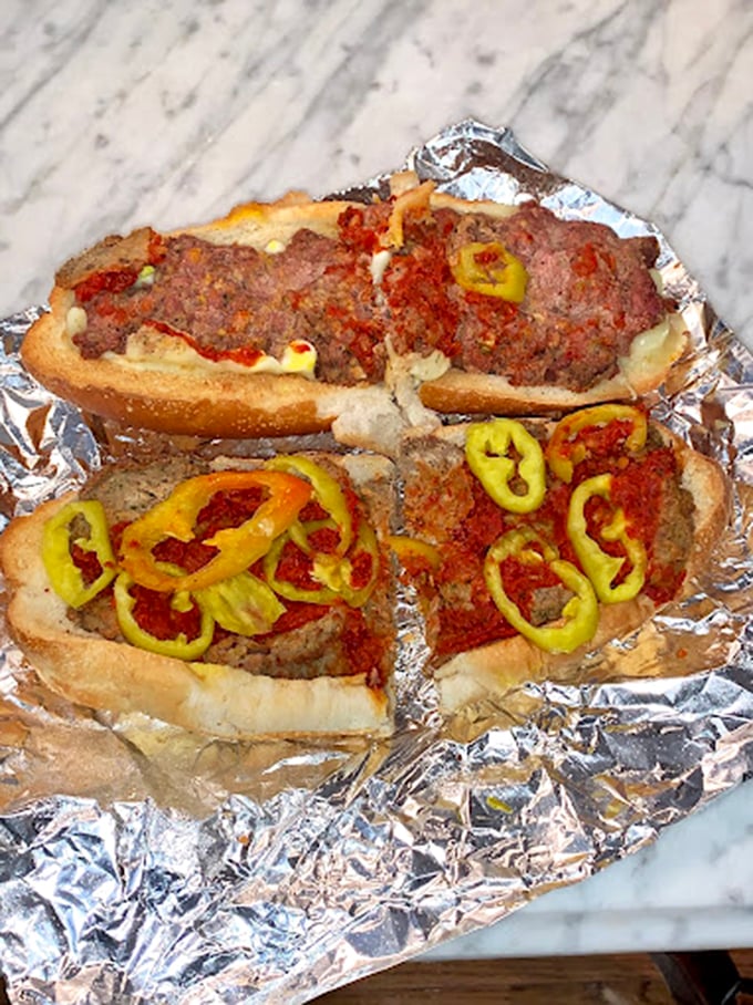 This isn't just a sandwich – it's a pizza sub masterpiece that makes you wonder why you'd ever eat anything else.