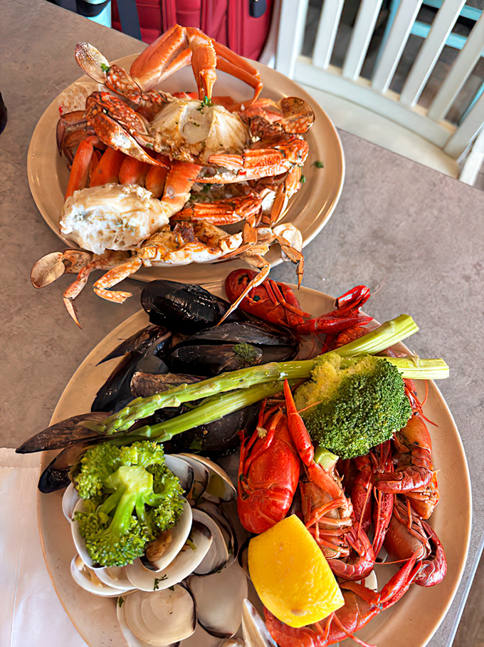 Seafood heaven isn't a myth—it's this platter. Those crab legs are so impressive they deserve their own business cards and corner office.