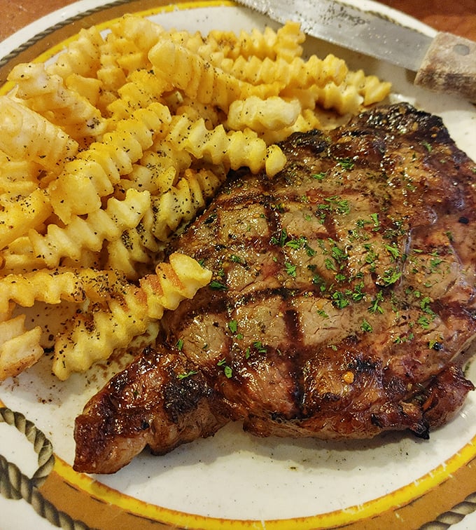 This isn't just a steak—it's a masterclass in the art of the grill. Those perfect crosshatch marks aren't an accident, they're a barbecue love letter.