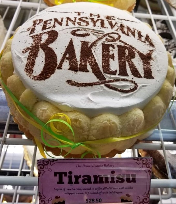 Behold the tiramisu that started it all – layers of coffee-soaked perfection crowned with The Pennsylvania Bakery's signature cocoa dusting.