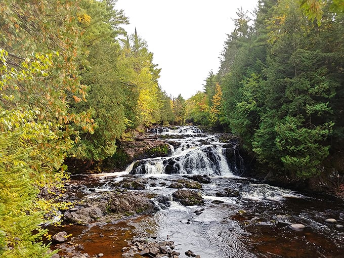 Mother Nature showing off her hydraulic engineering skills. These cascades have been perfecting their performance for roughly a billion years.