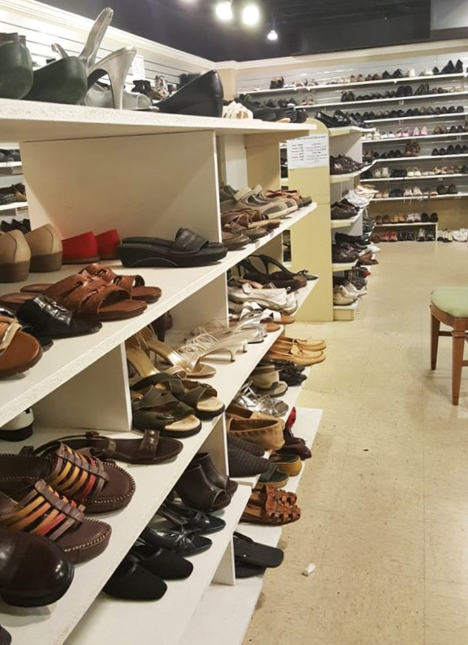 The shoe section rivals Imelda Marcos' closet, with footwear for every occasion from Sunday best to garden adventures.