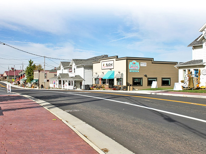 Small town, big sky! Berlin's main street offers a perfect blend of Amish tradition and tourist-friendly shops. 