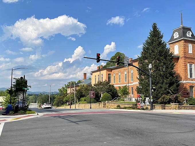 Brevard's charming downtown looks like it's waiting for a parade to start. Just listen for the white squirrels cheering!