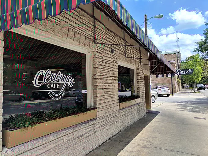 Clary's textured stone facade and vintage sign have welcomed hungry Savannah visitors for generations.