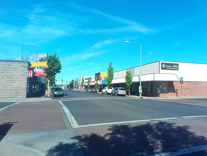 A parking lot with skies so wide, it could double as a stage for daydreams.
